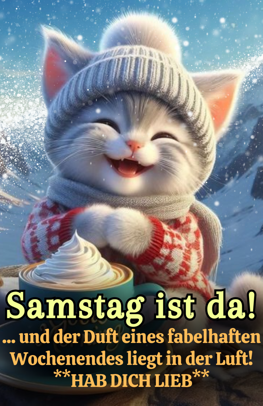 50 lustige Samstagsgrüße als Bild zum Versenden für dich! Guten Morgen ...